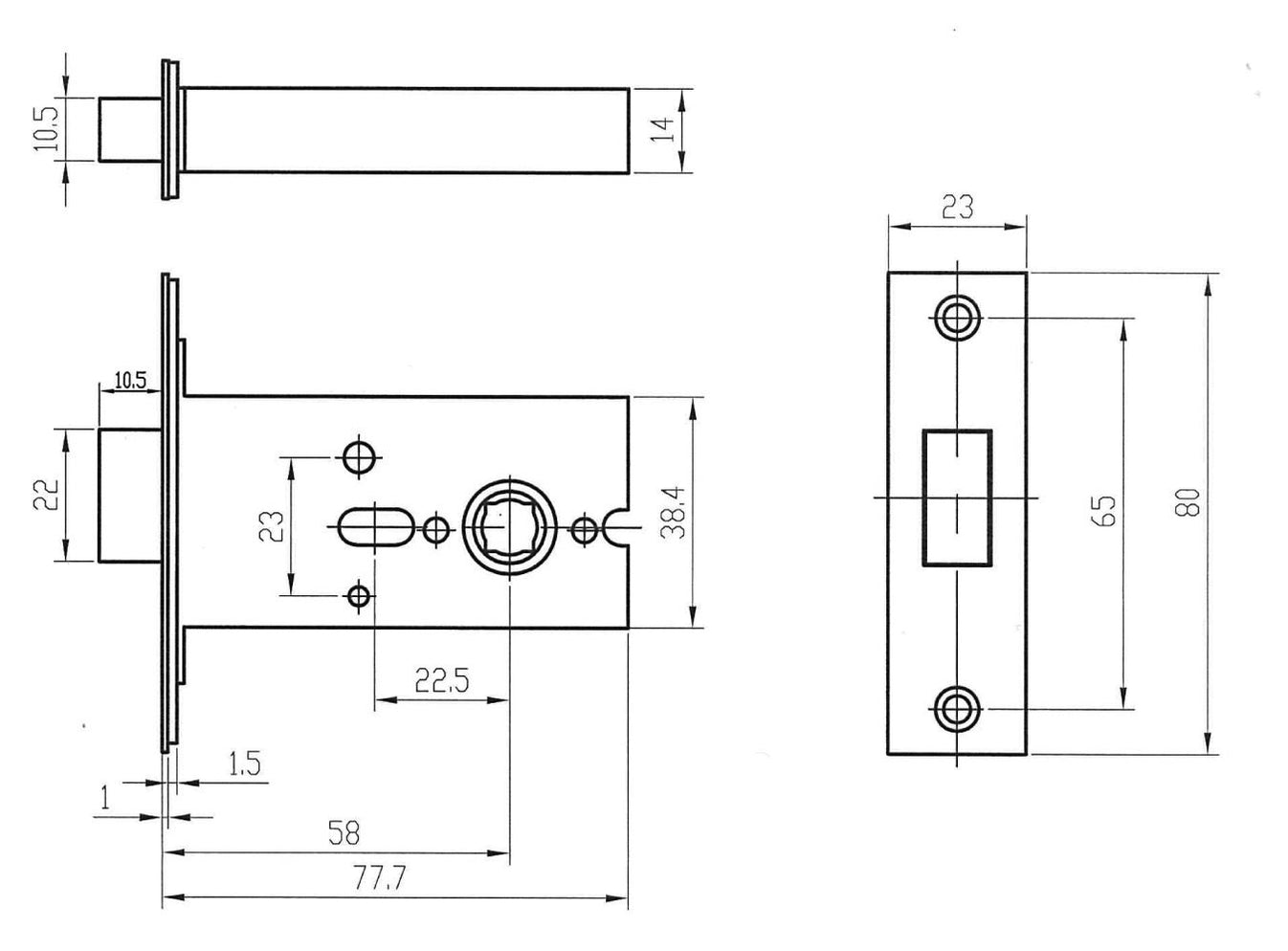 BARY Bathroom Deadbolt Stainless Steel BDB — Newstar Door Controls Ltd